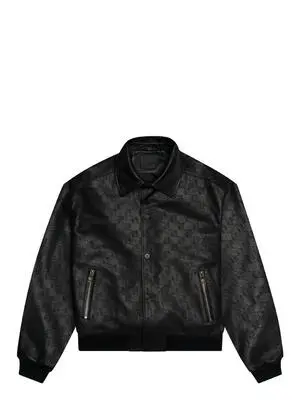 Place Of Ëlms Monolink Leather Bomber - Black