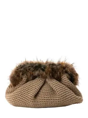 SPEIRA Furry Clutch - Brown
