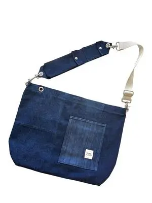 PARK + COOP Upcycled Denim Market Bag With Detachable Manhattan Strap - Blue
