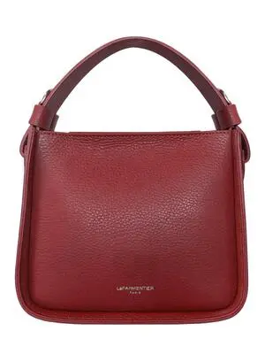 LE PARMENTIER Duplo Small Hammered Leather Top Handle Bag - Red