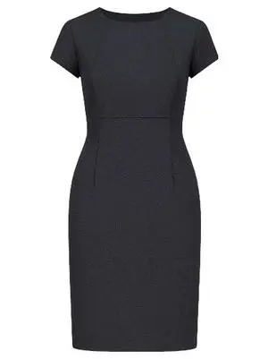 CONQUISTA Tailored Short Sleeve Sheath Dress - Blue