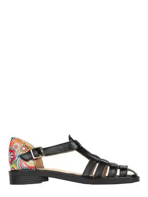 EMBASSY LONDON USA Sandy Fisherman Sandal - Black