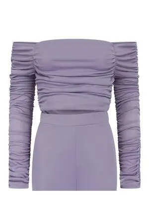 CELESTINE & MAE Vinca Off-the-shoulder Top - Purple