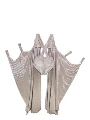 HARMONIA NY Lemuria Two Metallic Bodysuit With Wings - Silver