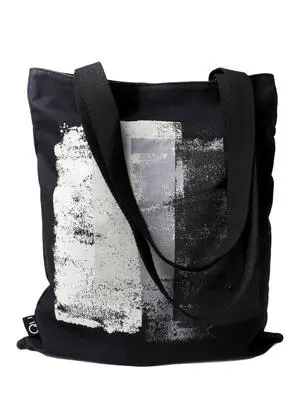QU Canvas Printed Tote Bag - Black