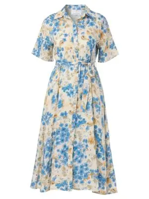 FRANCHETTI BOND Giralda Pansies Shirt Dress - Blue