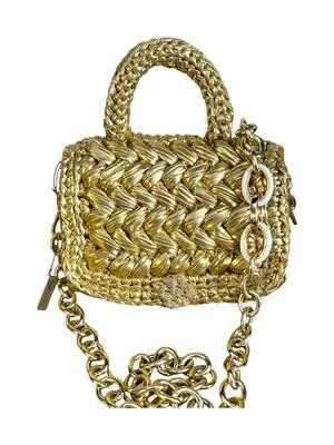 SIBYLLA DELPHICA Metallic Crochet Clutch - Gold