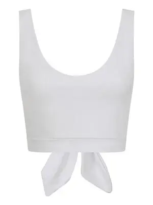 SOPHIE CAMERON DAVIES Floral Lace-back Crop Top - White