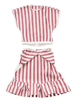 YULIA EFROS Striped Silk Suit - Red