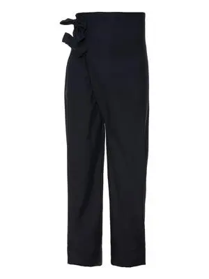 MOE Deep Check Wool Relaxed Pants - Blue