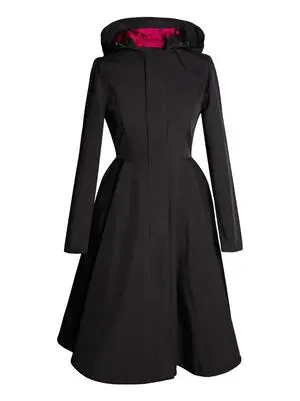 RAINSISTERS Water-resistant Coat With Fuchsia Pink Lining - Black