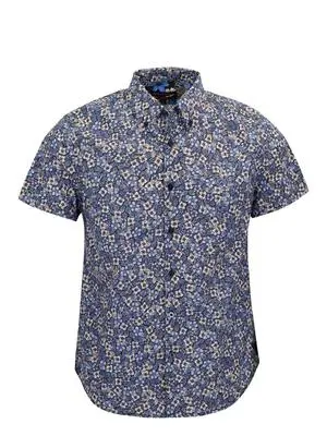 LORDS OF HARLECH Tim Floral Field Printed Button Up Shirt - Black