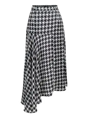 SMART AND JOY Houndstooth Print Skirt - Black