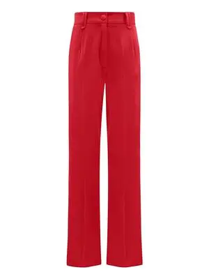 TIA DORRAINE High-waist Straight-leg Trousers - Red