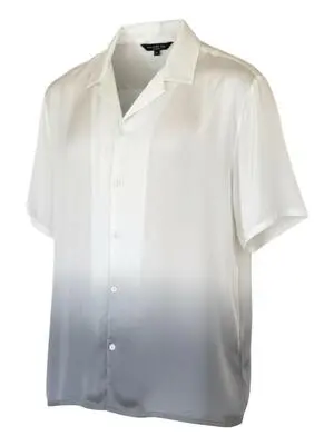 ORIGIN OF HEARTS Amari Hand-dyed Gradient Satin Shirt In Titanium - Grey