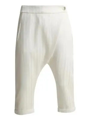 SMART AND JOY Satin Trim Capri Tailored Pants - White