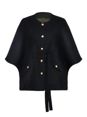 GUINEA Wool Blend Cape - Blue