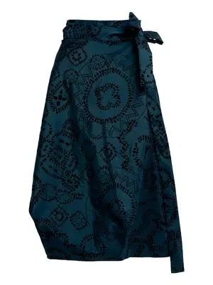 BIANCA POPP Wrapped Knee-length Skirt - Black/blue