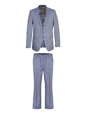 DAVID WEJ Hugo Linen Single Breasted Suit Light - Blue