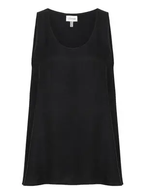 LILAMIE Soho Loose Fit Longline Tank Top - Black