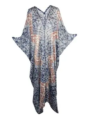 JENNAFER GRACE Petaluma Border Caftan - Blue