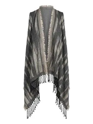 Saachi Bailey Fringed Kimono Vest - Brown