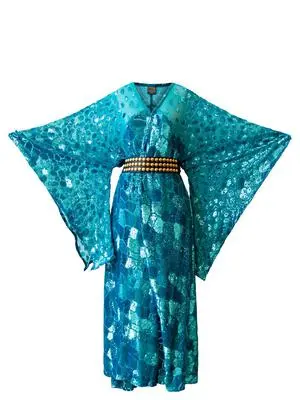 BYVINNIK Sequin Kimono Robe - Blue