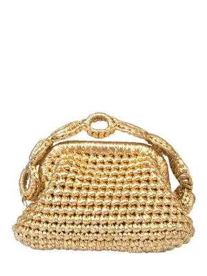 SIBYLLA DELPHICA Mini Metallic Crochet Clutch Bag - Gold