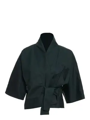 MOE Moe'Name' Pine Wool Vest Jacket With Front Pocket Green