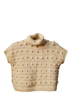 CHARKHA & LOOM Spotted Forktail Crop Top - White