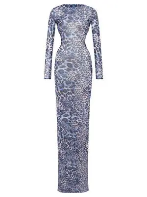 LUNA B Long Sleeve Maxi Dress - Blue