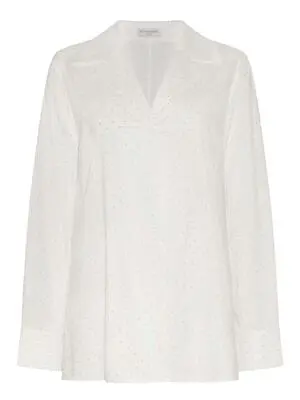 JAMES LAKELAND Embellished Cotton Shirt - White