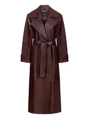 SAINT ONES Arden Leather Trench Coat
