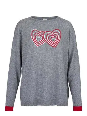 AT LAST... Cashmere Mix Sweater With Heart Detailing