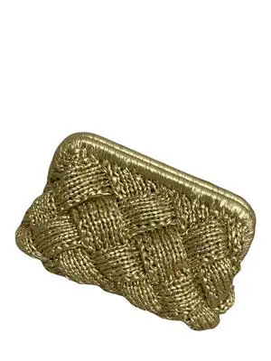SPRINGMOONATELIER Puzzle Metallic Crochet Bag - Yellow