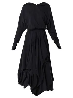 METAMORPHOZA Hooded Midi Dress - Black