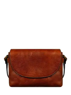 TIME RESISTANCE Leather Crossbody Bag - Brown