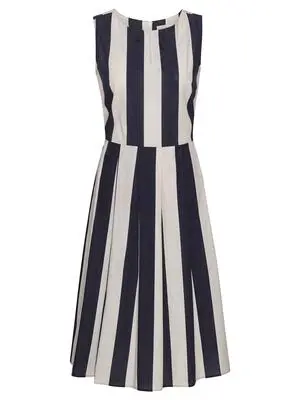 GROBUND Christiane Organic Cotton Stripe Dress - Blue