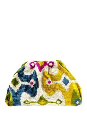 SJW BAGS LONDON Victoria Ikat Mini Pouch - Blue/pink