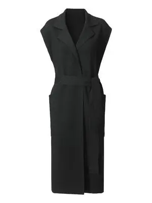 NUAJE NUAJE Merino Wool Long Cardigan Vest - Black