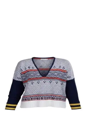 Saachi Nordic Knit Pullover Sweater - Blue