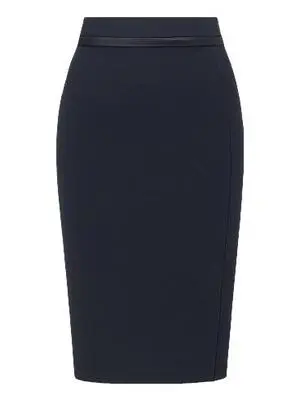 CONQUISTA Pencil Skirt With Faux Leather Detailing