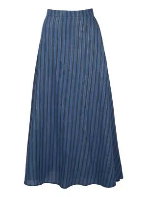 EM & SHI Athena Lurex Stripe Skirt - Blue