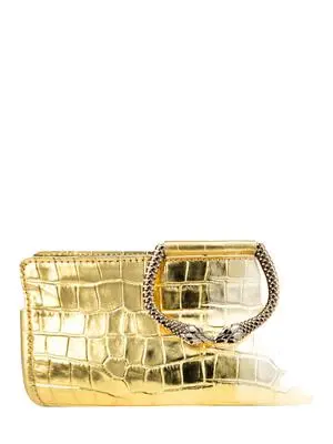 MADISON MAISON Leather Moc Croc Clutch