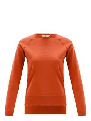 PERALUNA Vanessa Slit Detailed Asymmetric Pullover - Orange