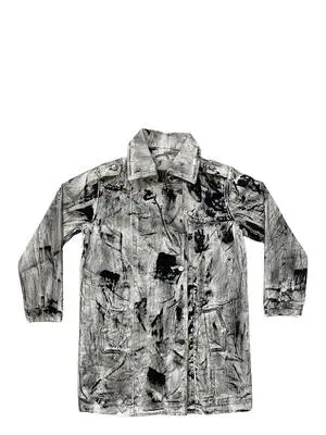 ZASTASTUDIO Oversized Raw Denim Jacket - White/black