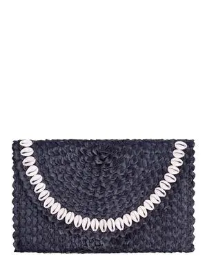 JELAVU Small Clutch With Seashell Trim - Black