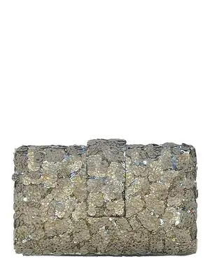 SIMITRI Hand Embroidered Sequin Clutch Grey