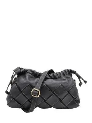 BOLSA NOVA HANDBAGS Greta Italian Washed Leather Clutch - Black