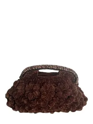 SPRINGMOONATELIER Handmade Crochet Top Handle Bag - Brown